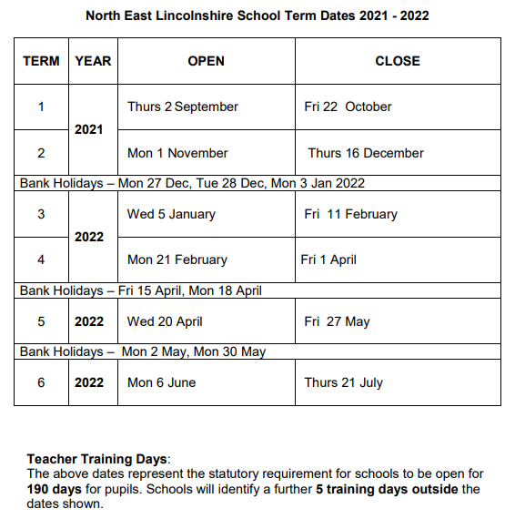 Term Dates - John Whitgift Academy